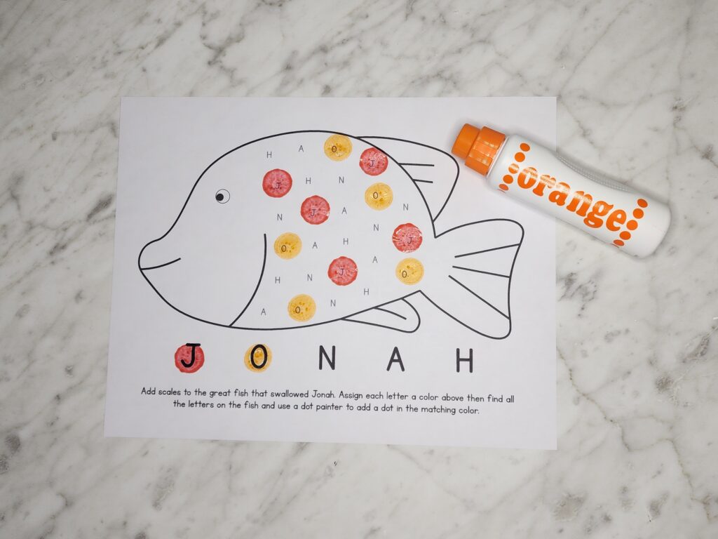 Jonah Fish Letter Craft - Seeds to Strength Bible School