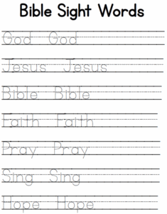 Bible Sight Words - Seeds to Strength Bible School